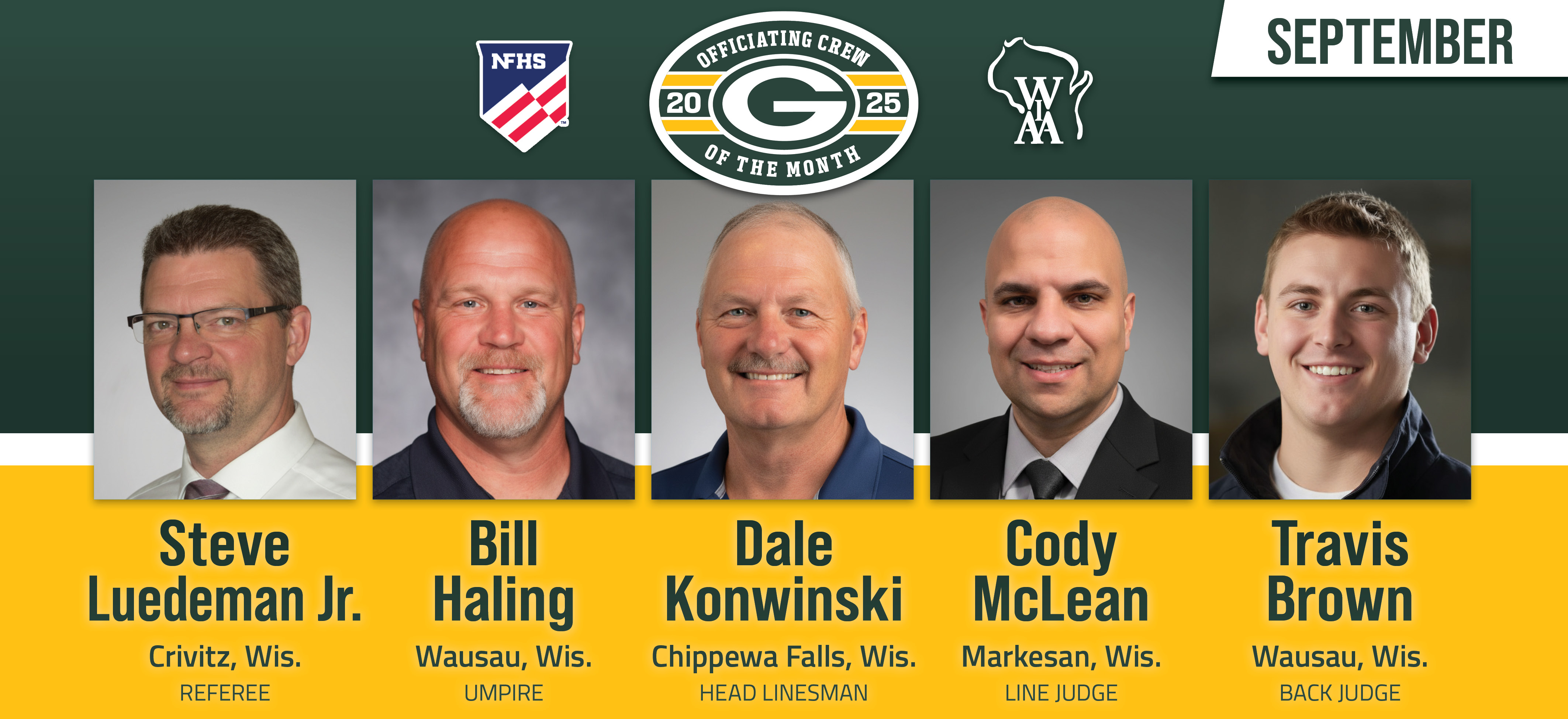 NFL & NFHS Officials of the Month